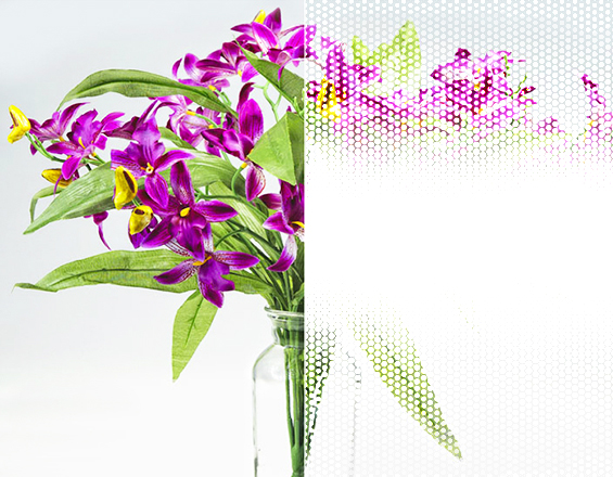 Mirrored mini dot matrix gradient LC